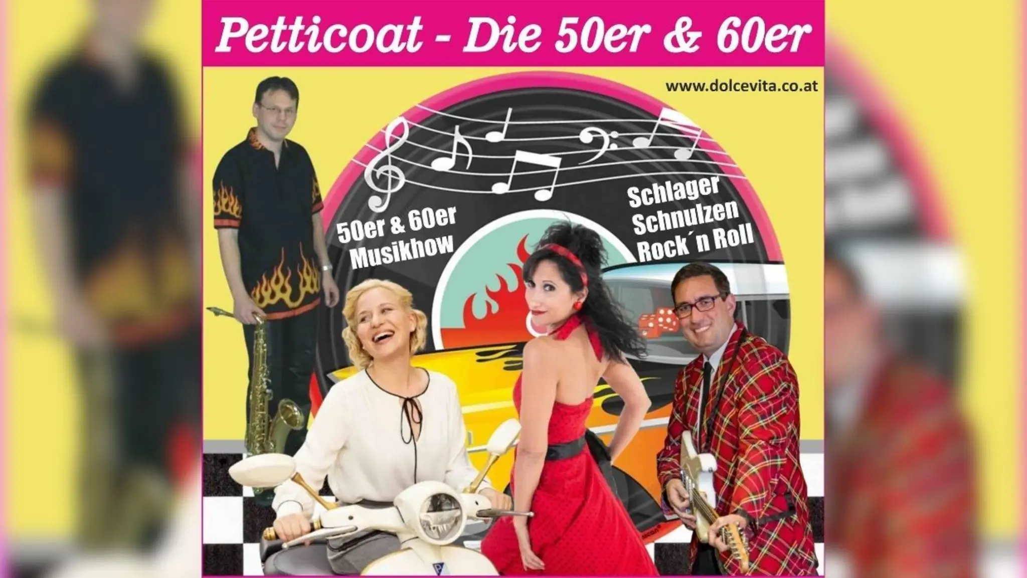 "PETTICOAT – die 50er & 60er. Schlager, Schnulzen, Rock'n Roll."