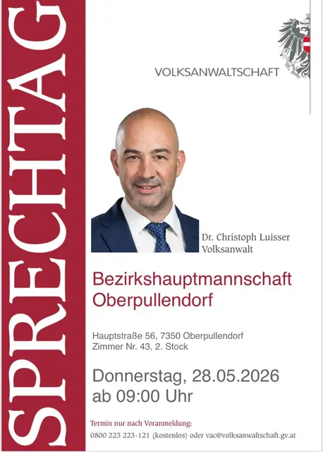 Volksanwaltschaft hält Sprechtag in Oberpullendorf ab