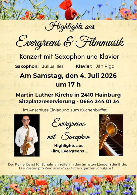 „Summerfeeling“ Evergreens am Saxophon in Hainburg – Open Air