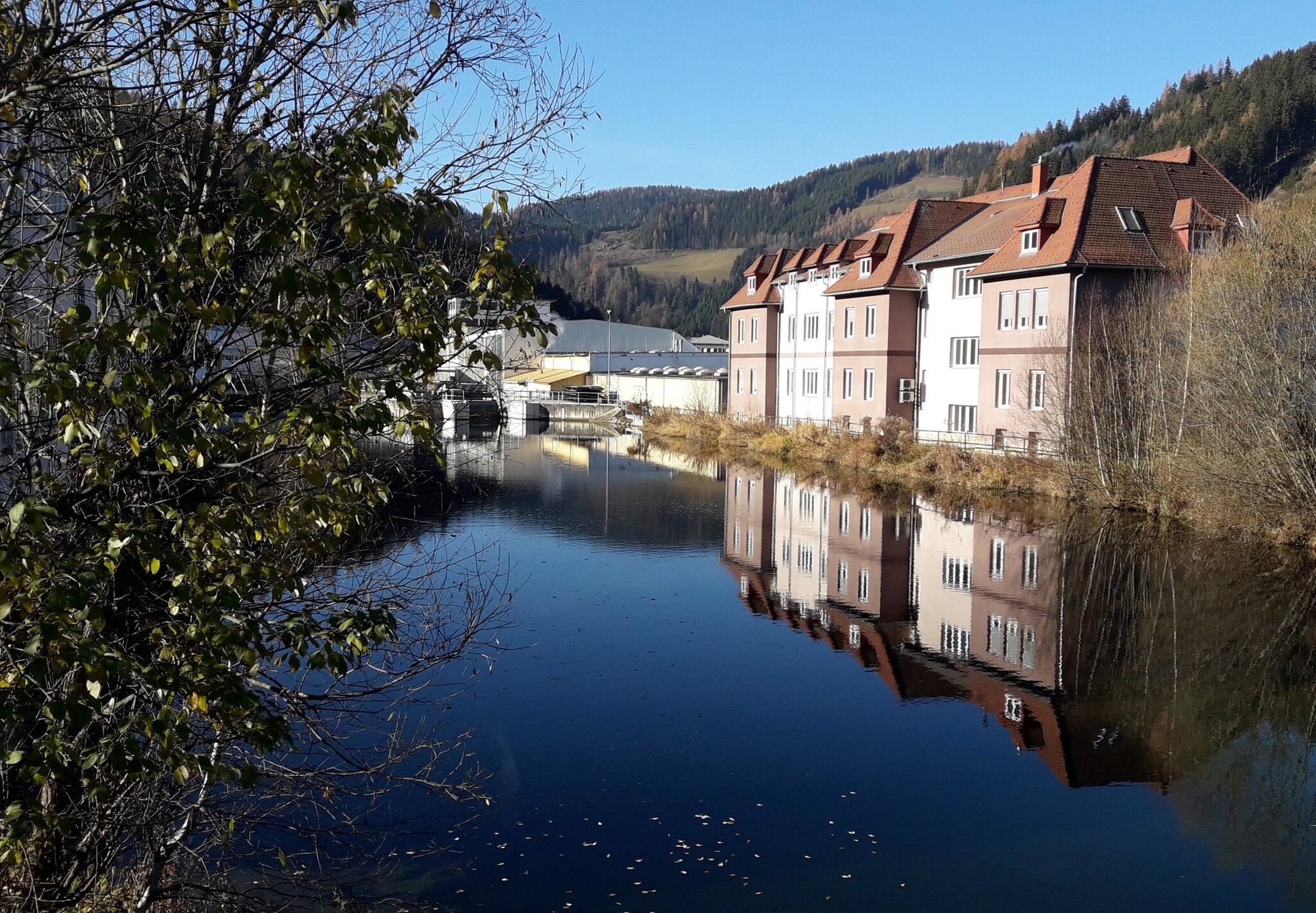 Von der Brücke über die Mürz in Wartberg fotografiert...
