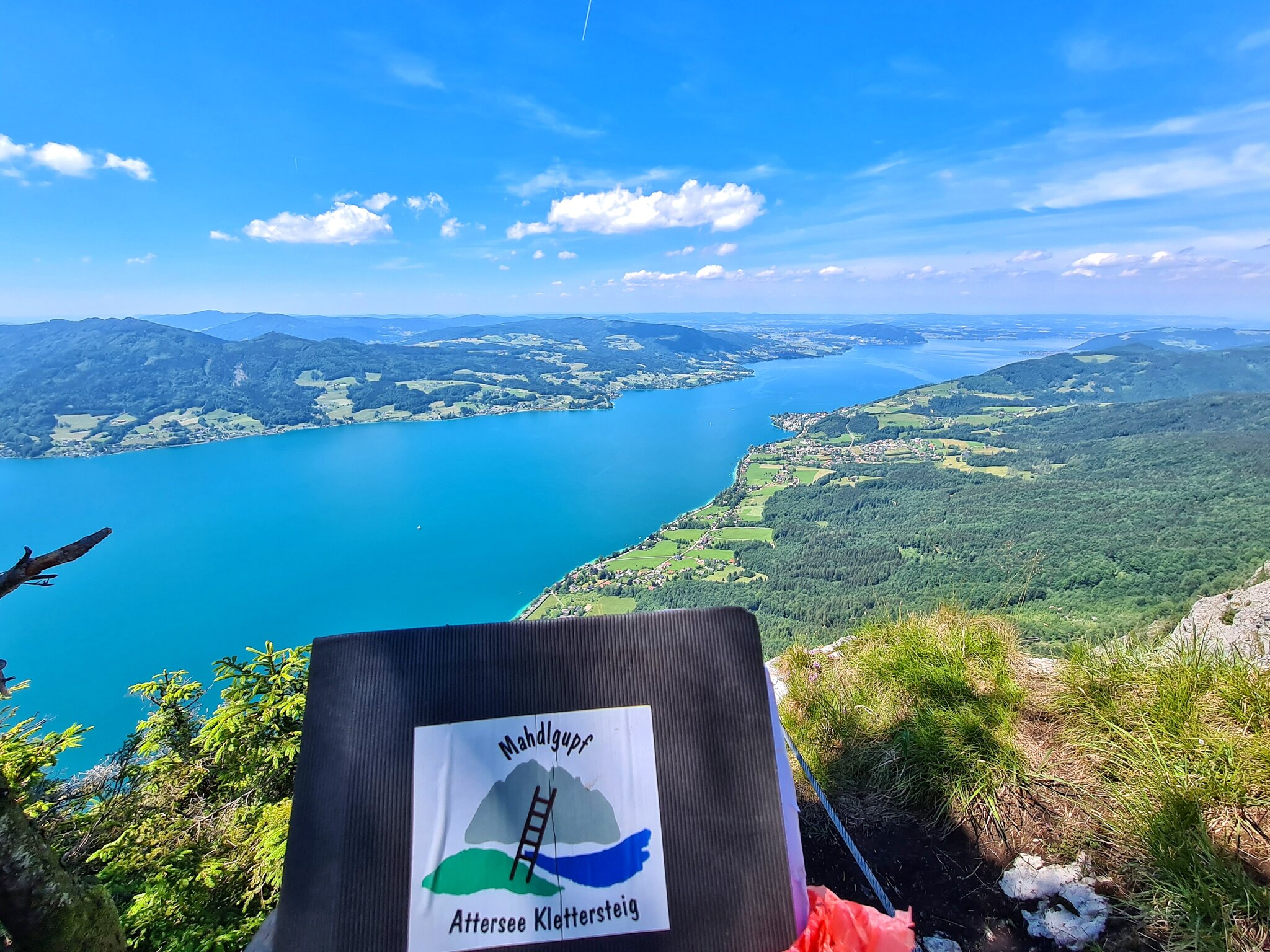 Attersee Klettersteig Mahdlgupf, Seeblick