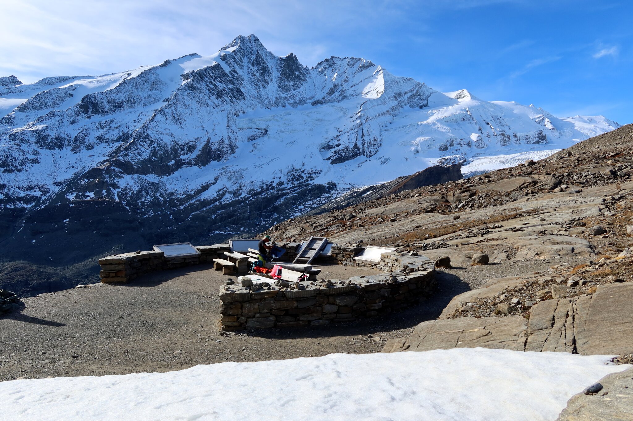 Am Wasserfallwinkel 2548 m mit herrlichem Blick auf den Glockner